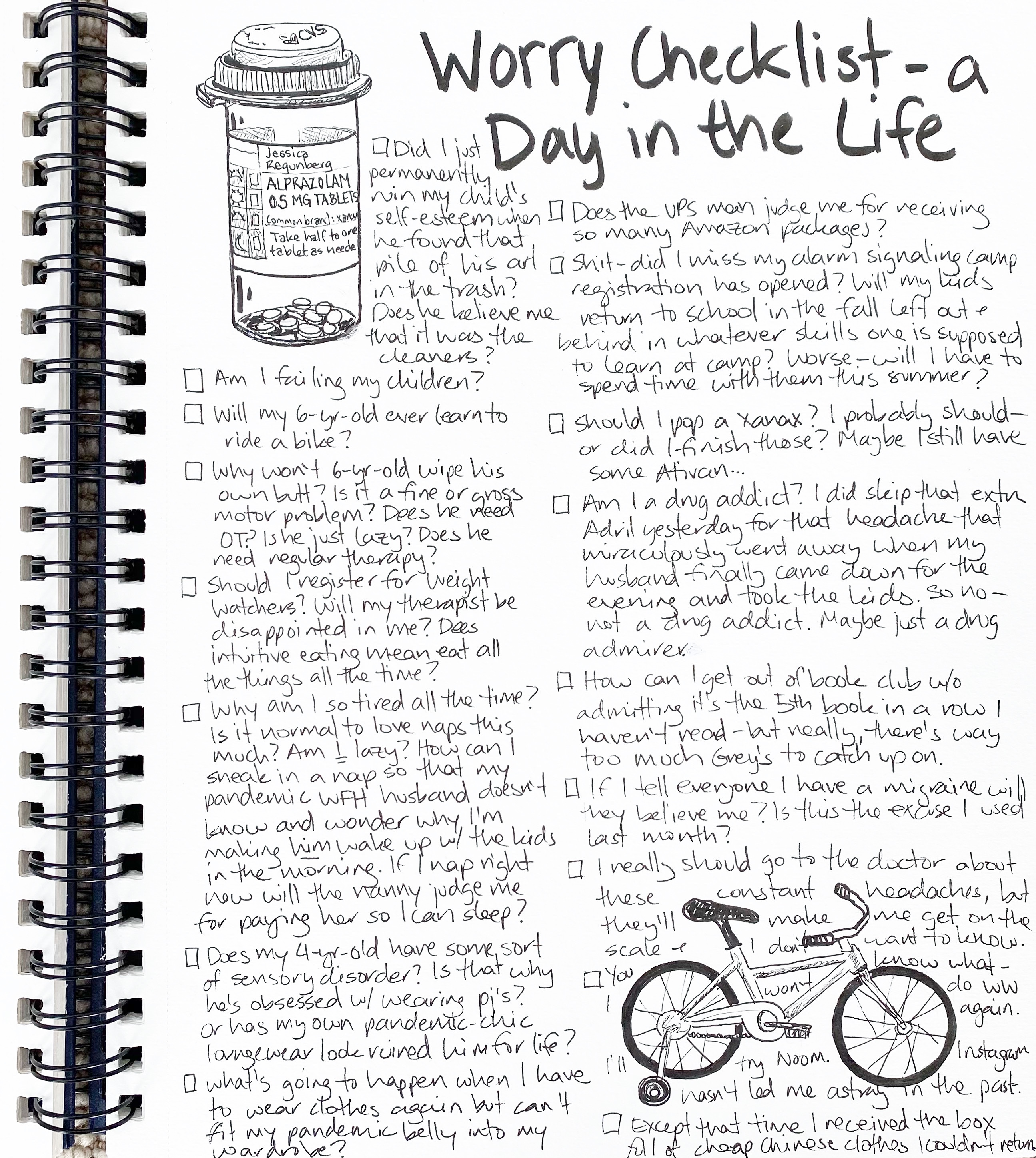 Worry Checklist – a Day in the Life – I'm Worried My Therapist Hates Me ...
